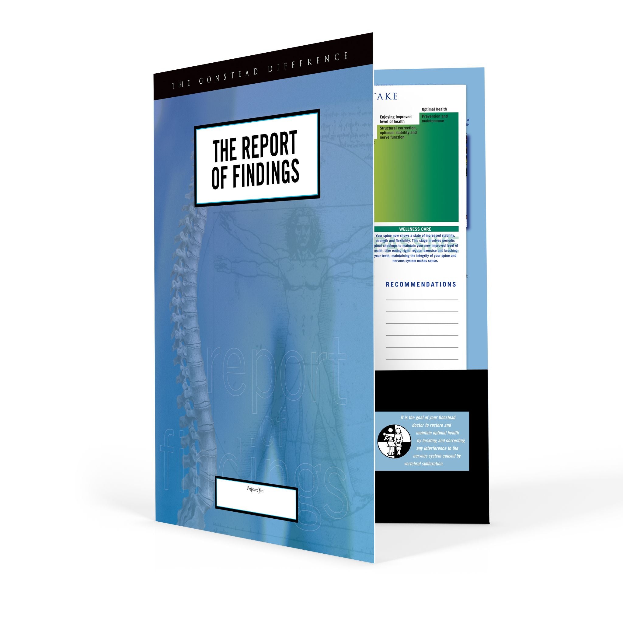 Report of Findings Folder with Insert Sheet – ChiroDesign